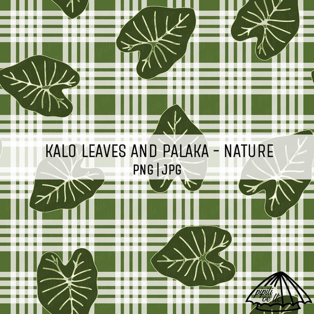 Kalo Leaves and Palaka Pattern - Nature - Hawaiian Design for ...