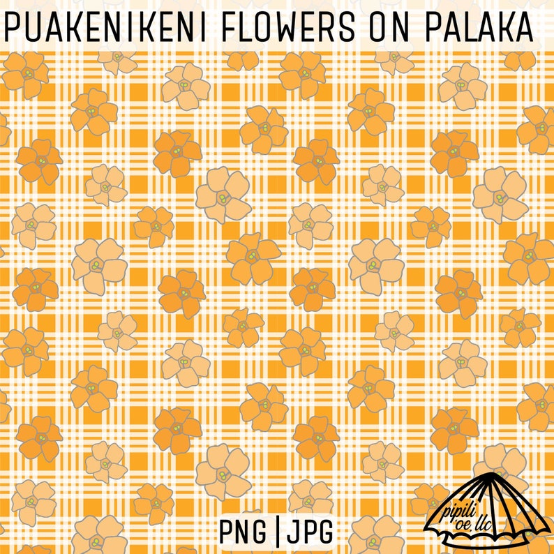 Puakenikeni Flowers on Palaka Pattern Puakenikeni Repeat PNG Hawaii ...