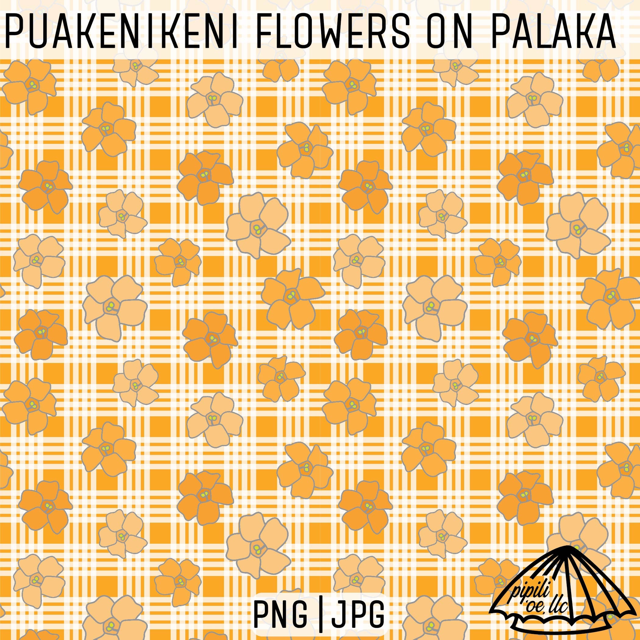 Puakenikeni Flowers on Palaka Pattern Puakenikeni Repeat PNG Hawaii ...
