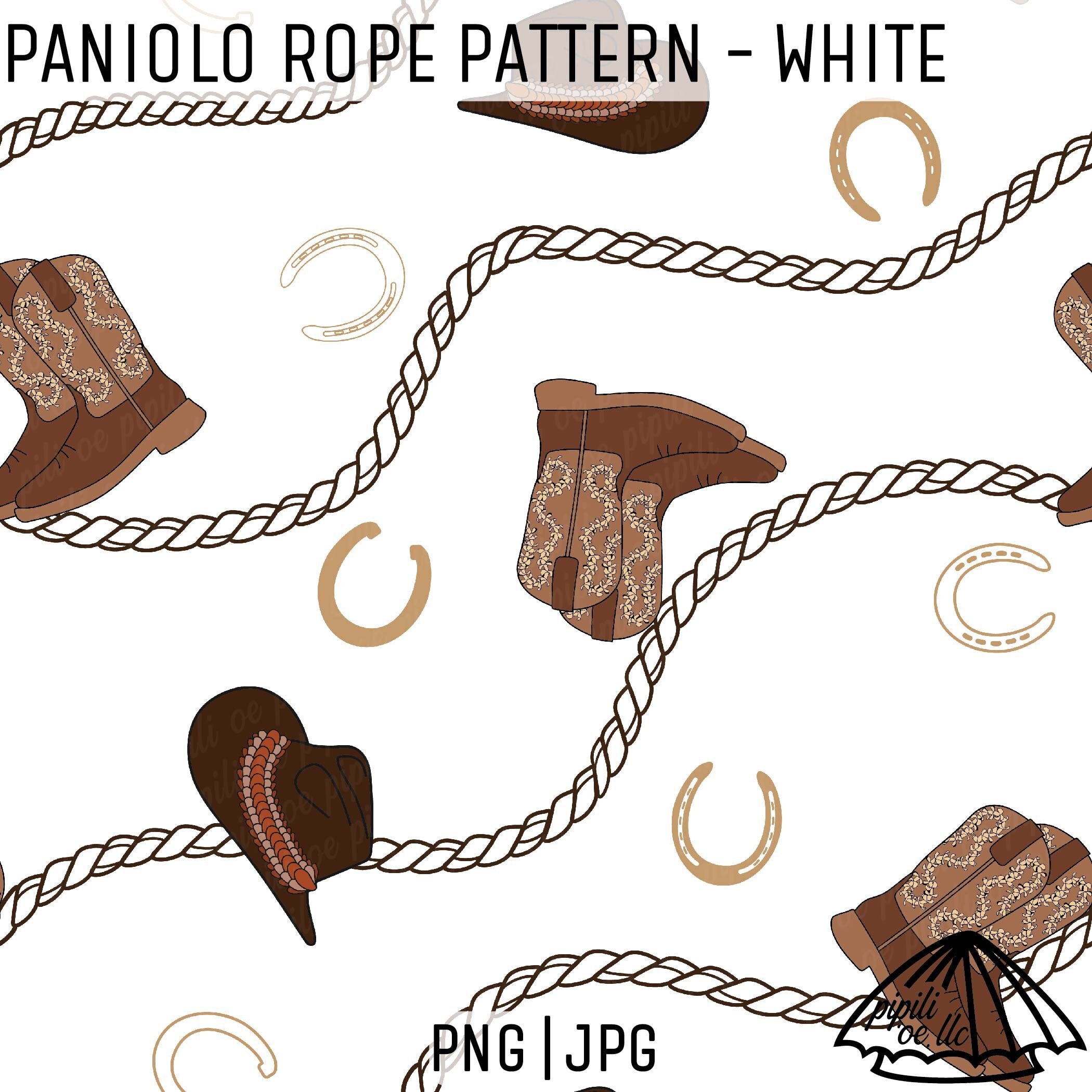 Paniolo Rope Pattern White Farmhouse Pattern Hawaii Seamless Pattern ...