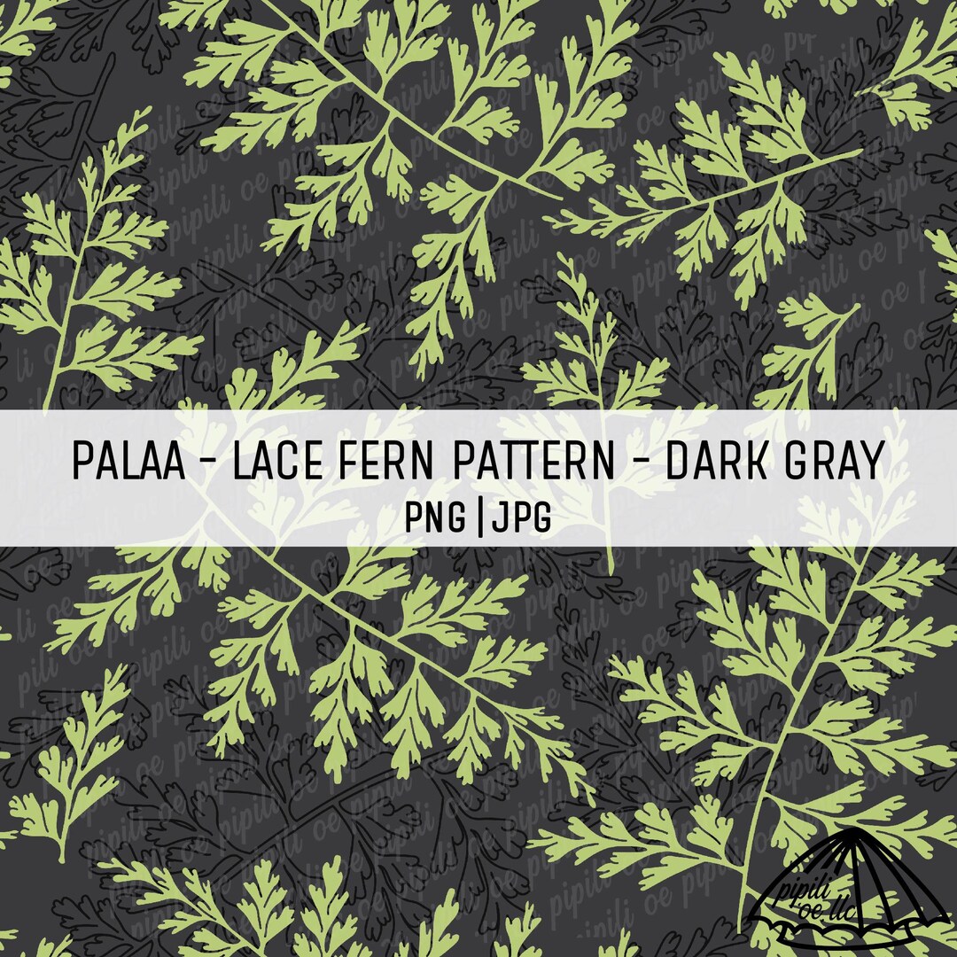 Palaa - Hawaiian Lace Fern Pattern - Dark Gray - Hawaii Seamless ...