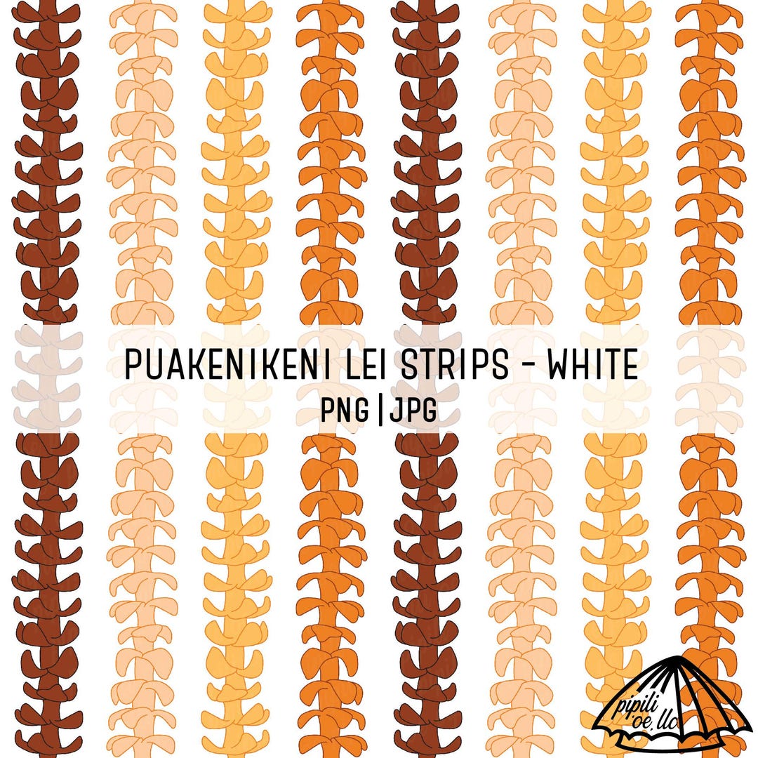 Puakenikeni Lei Stripes Pattern - White - Puakenikeni Lei - Vertical ...