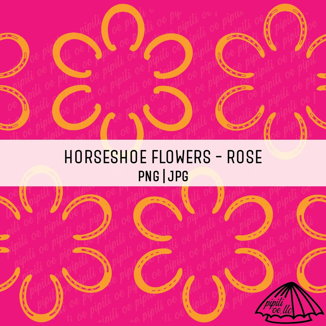 Horseshoe Flowers - Rose - Western Floral Pattern - Sublimation Pattern ...