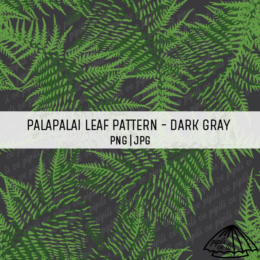 Palapalai Leaf Pattern - Dark Gray - Downloadable Seamless Pattern ...