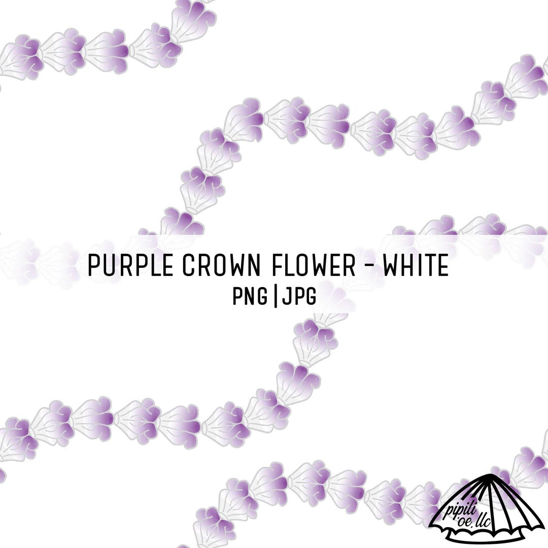 Purple Crown Flower Lei Pattern - White - Hawaiian Lei Strand Seamless ...