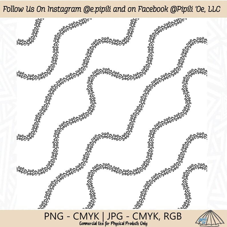 Pakalana Lei Black and White Seamless Repeating Pattern Black Digital ...
