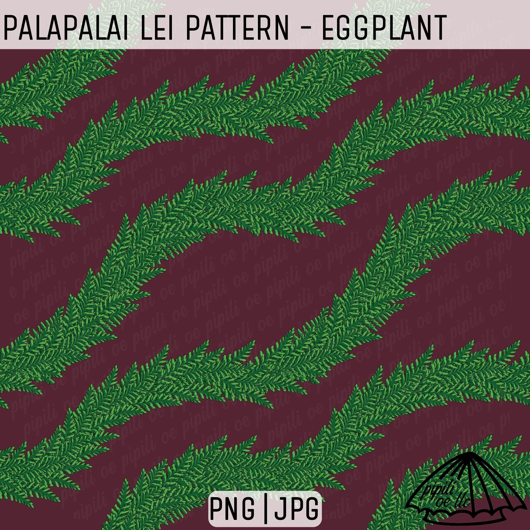 Palapalai Lei Pattern - Eggplant - Palapalai Fern Seamless Pattern ...