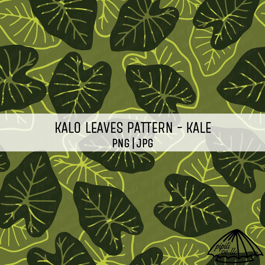Kalo Leaves Pattern - Kale - Hawaiian Design for Sublimation ...