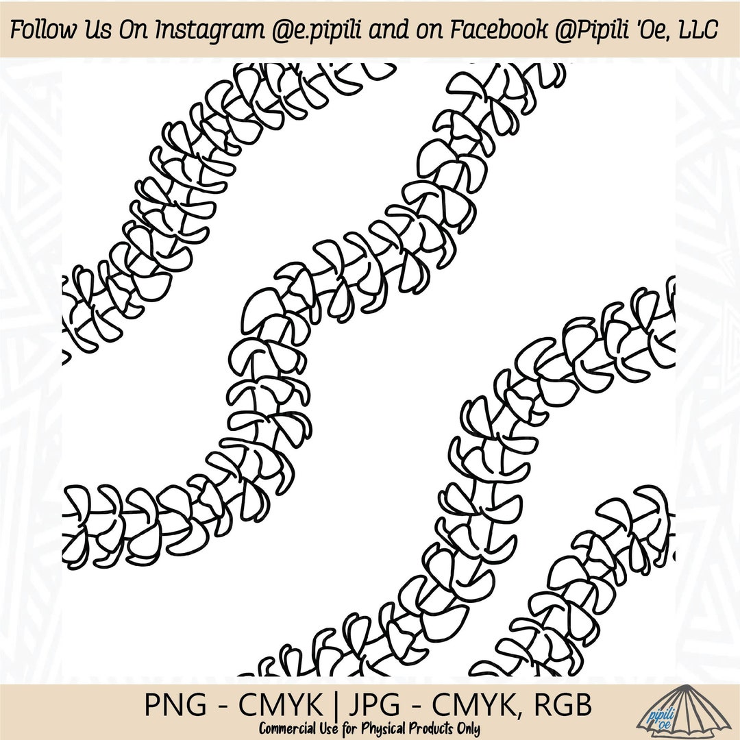 Puakenikeni Lei White and Black Seamless Repeating Pattern ...
