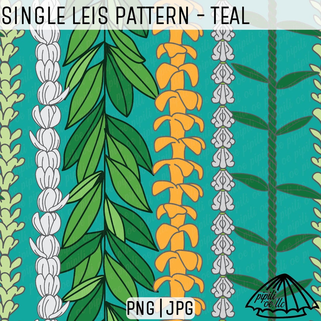 Single Leis Pattern - Teal - Puakenikeni Lei - Pikake Lei - Maile Lei ...