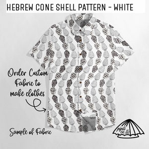 Hebrew Cone Shell Pattern - White - Hawaii Shell Pattern - Fabric ...