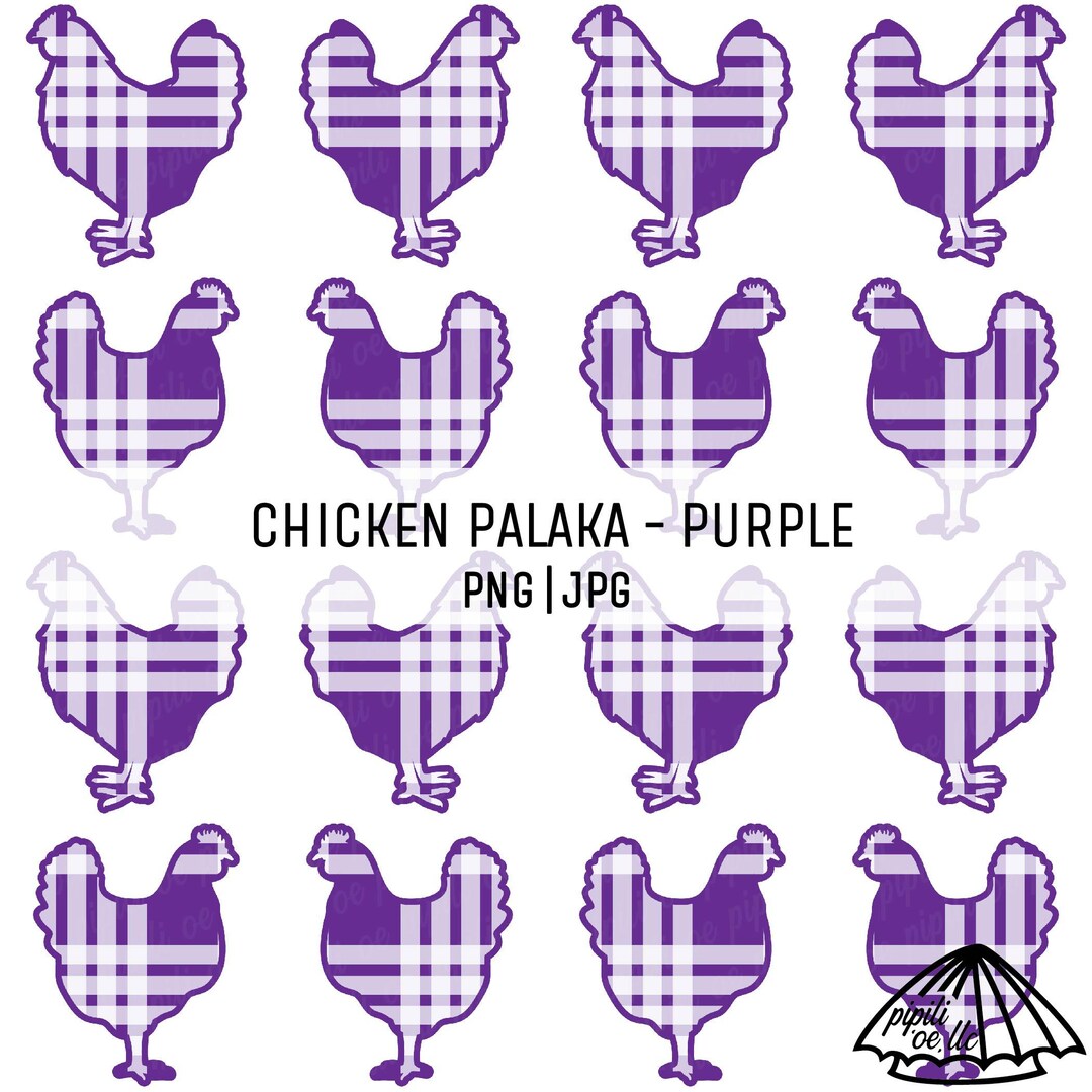 Chicken Palaka Pattern - Purple - Farmhouse Seamless Pattern - Paniolo ...