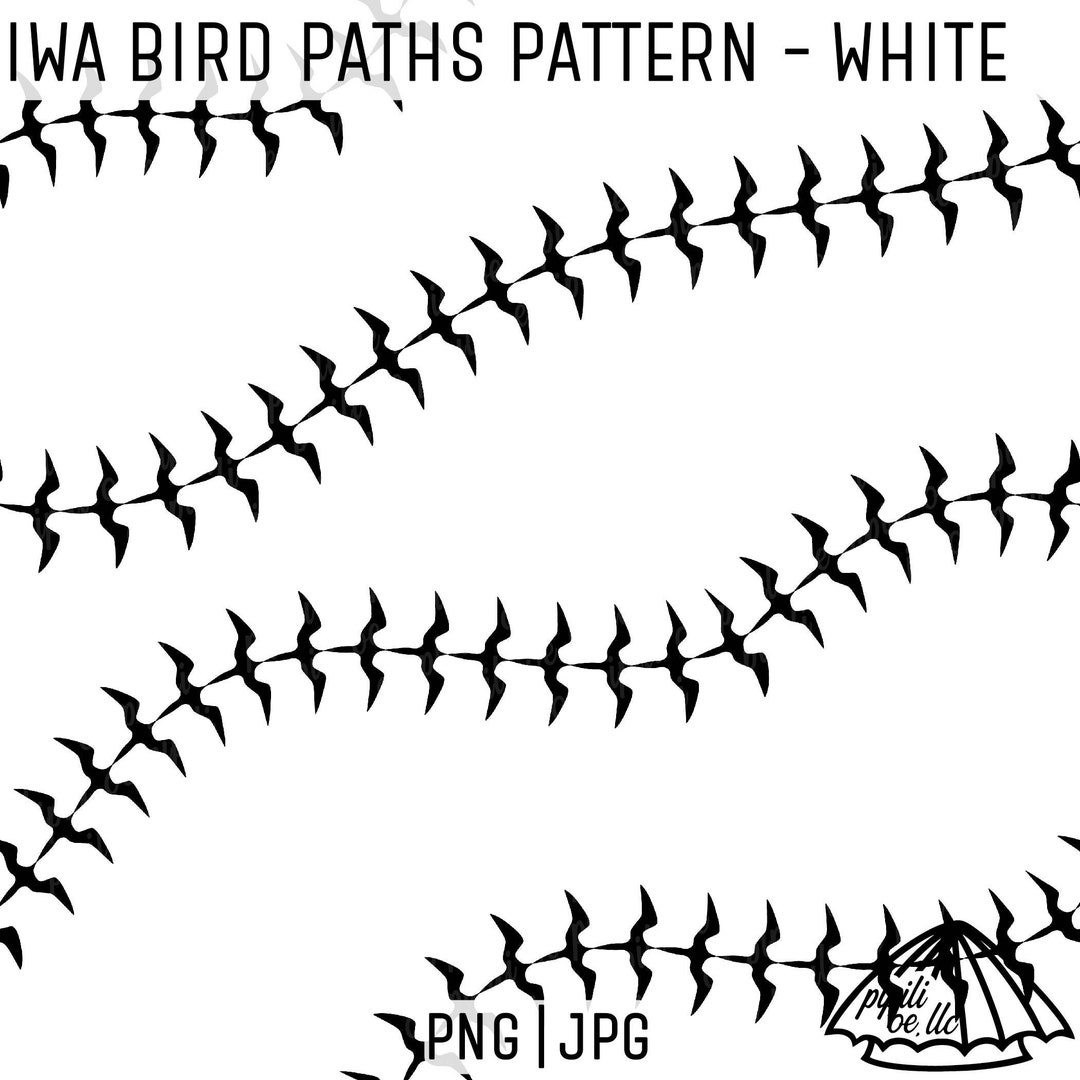 Iwa Bird Paths Pattern - White - Bird Seamless Pattern - Hawaii ...