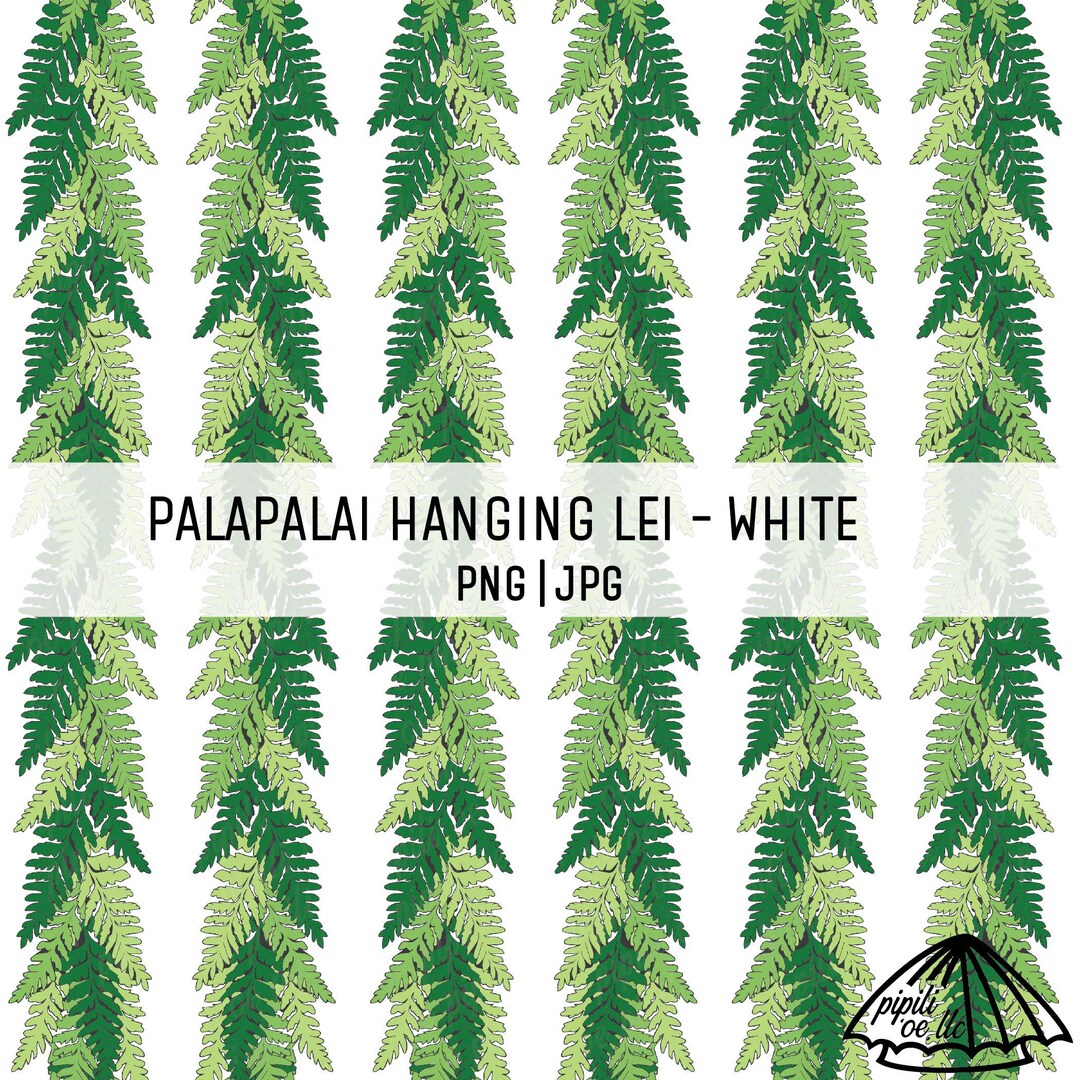 Palapalai Hanging Lei - White - Palapalai Fern Seamless Repeating ...