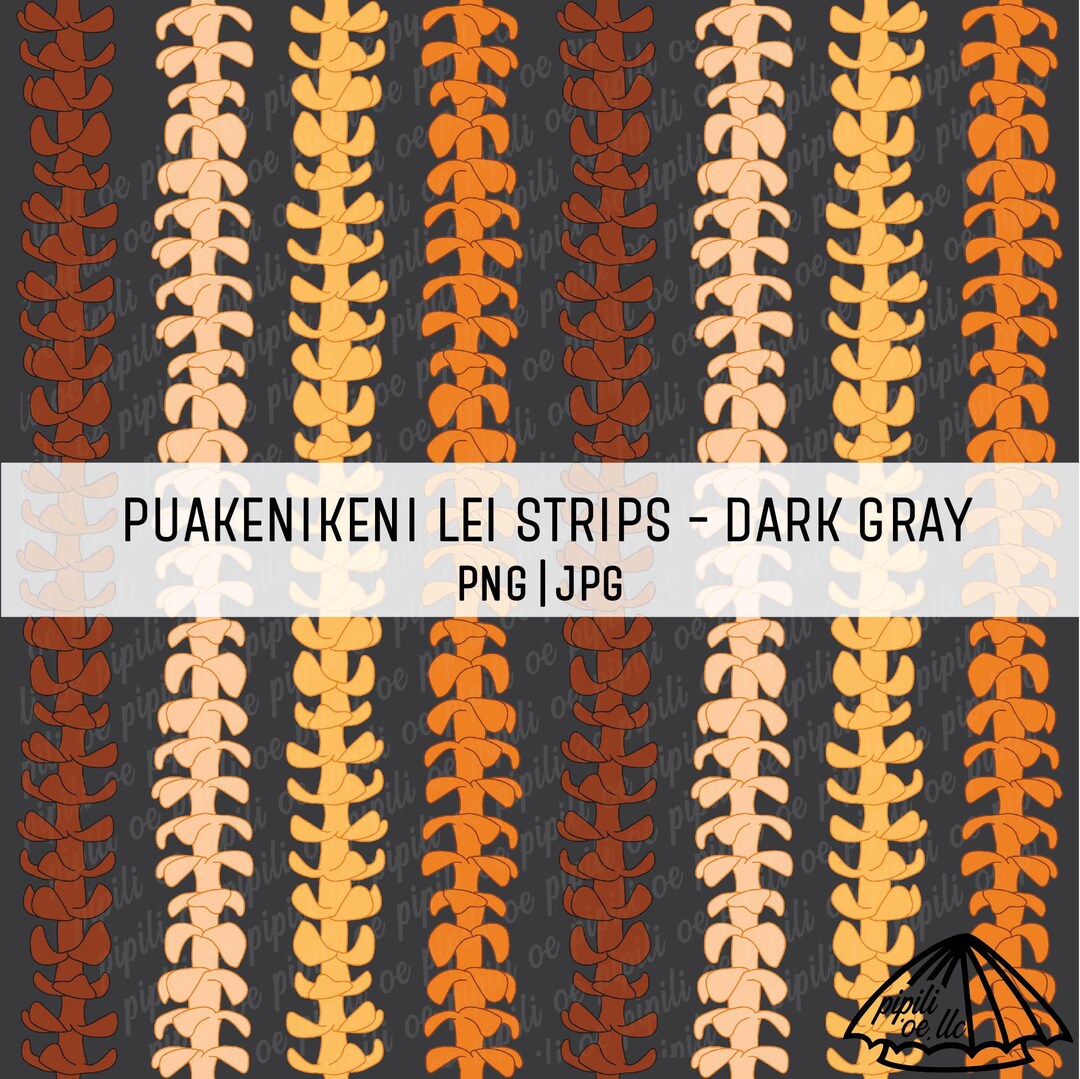 Puakenikeni Lei Stripes Pattern - Dark Gray - Puakenikeni Lei ...