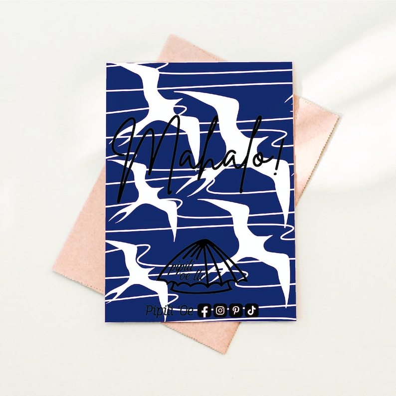 Iwa in Flight Over the Ocean Pattern Dark Blue Iwa Bird Seamless ...