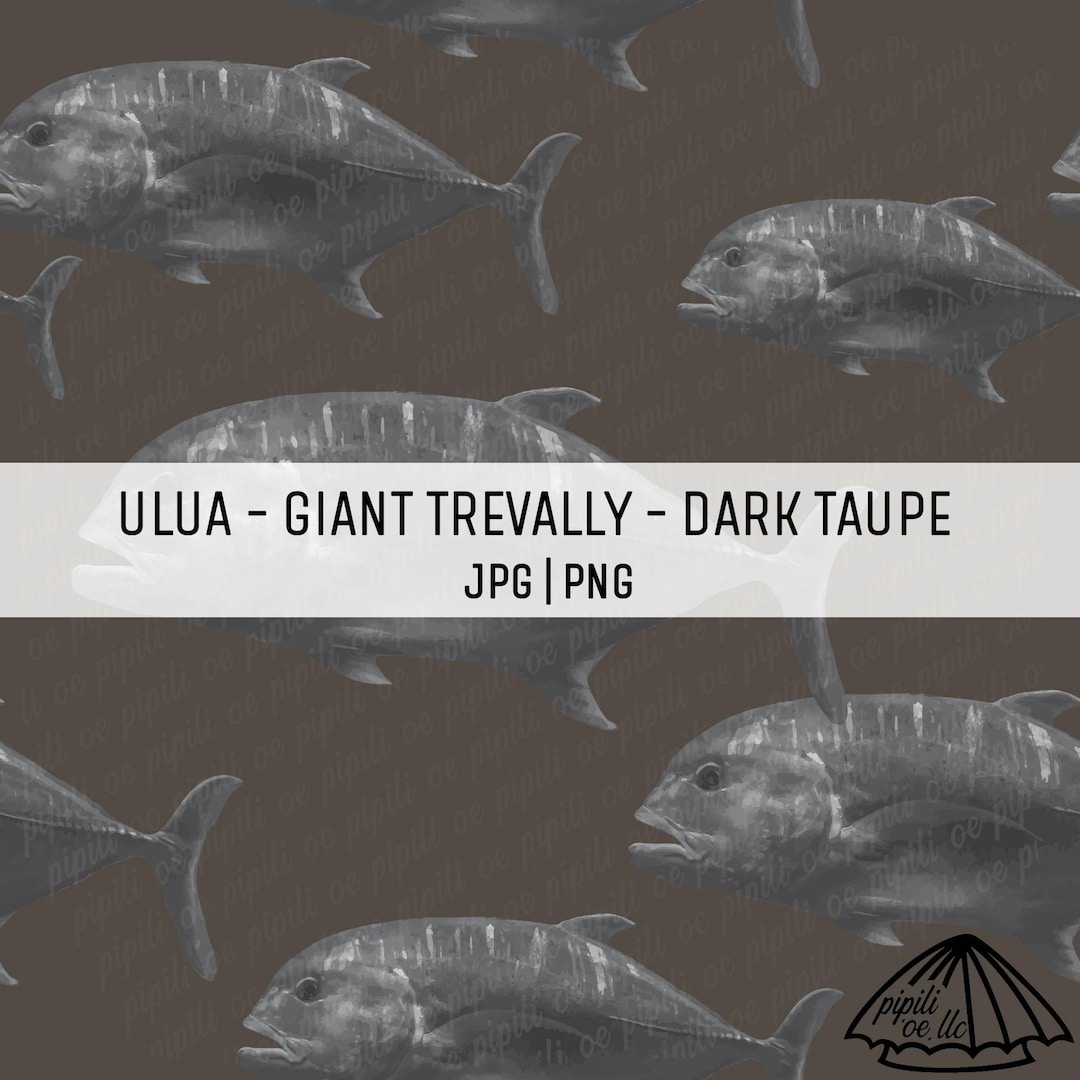Ulua - Giant Trevally Pattern - Dark Taupe - Seamless Repeating Pattern ...