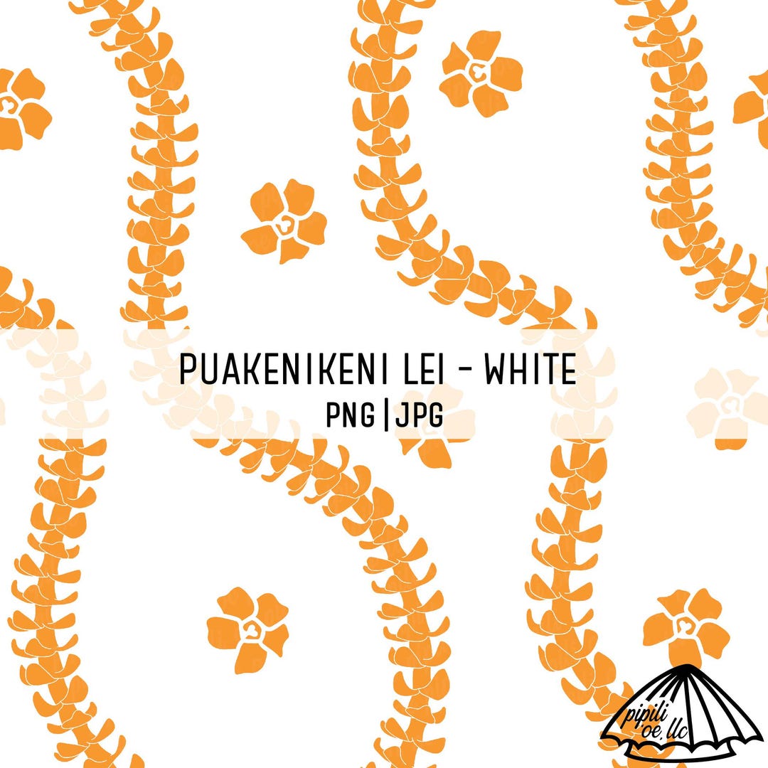 Puakenikeni Lei Pattern - White - Hawaiian Lei Seamless Pattern ...
