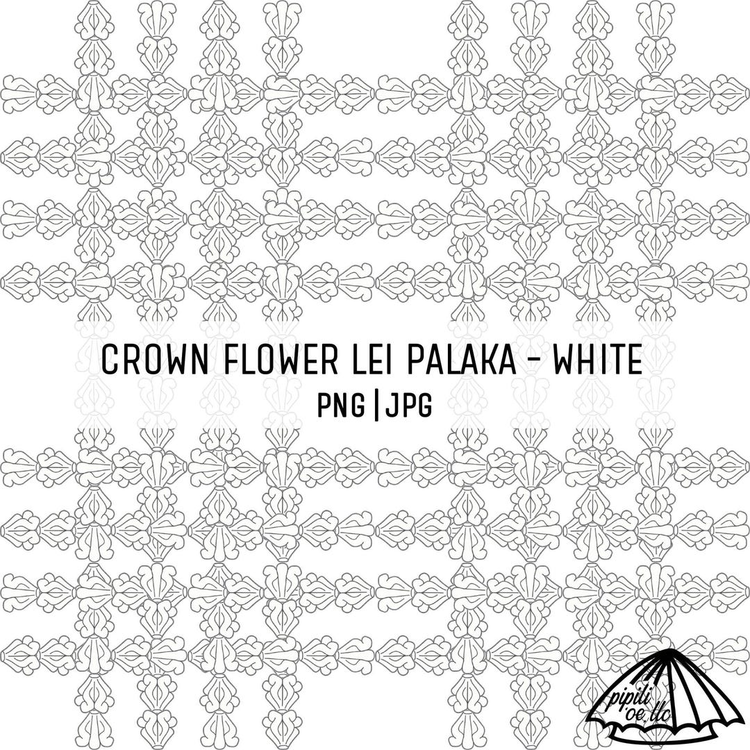 Crown Flower Lei Palaka Pattern - White - Seamless Repeating Pattern ...