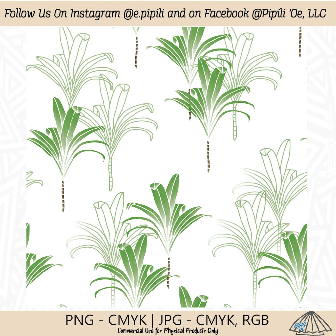 Ti-leaf Pattern - Lāʻi Repeating Pattern - Seamless Ti-leaf Design ...