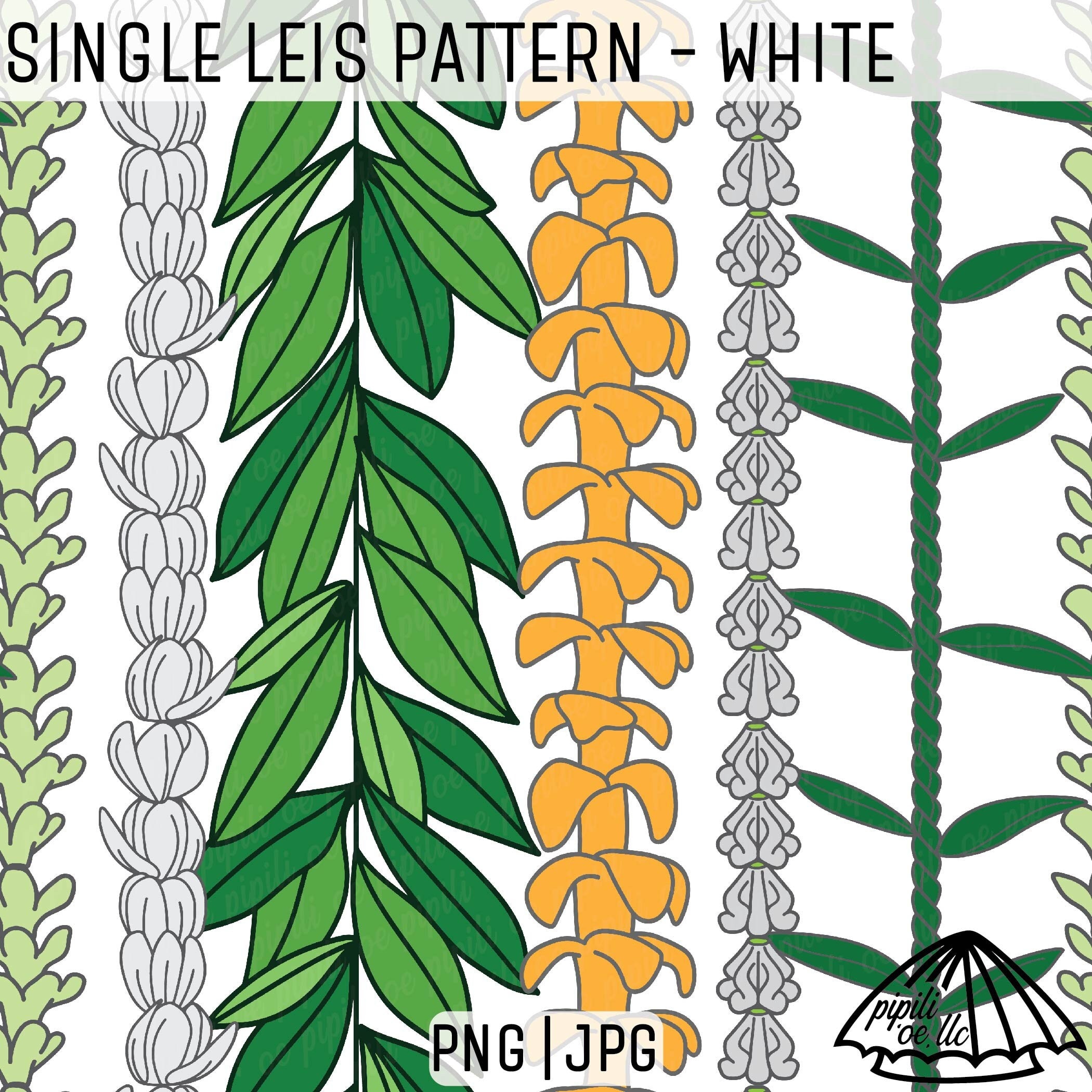 Single Leis Pattern White Puakenikeni Lei Pikake Lei Maile Lei Ti Leaf ...