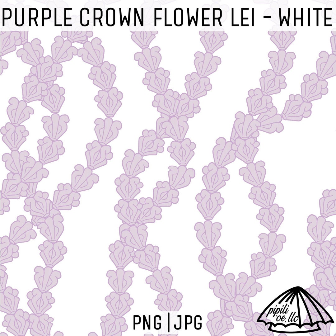 Purple Crown Flower Lei - White - Crown Flower PNG - Hawaii Seamless ...