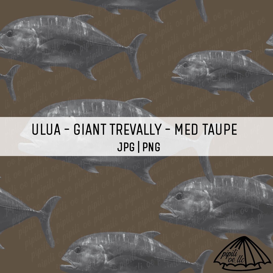 Ulua - Giant Trevally Pattern - Med Taupe - Seamless Repeating Pattern ...