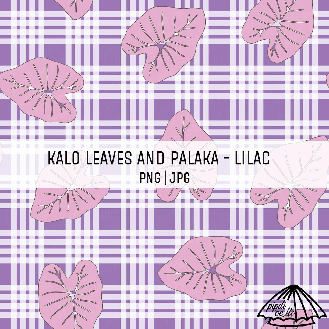 Kalo Leaves and Palaka Pattern - Lilac - Hawaiian Design for ...