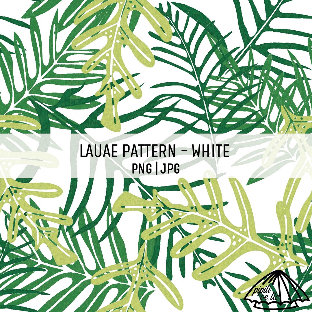 Lauae Pattern - White - Lauae Fern Pattern for Sublimation - Hawaii ...