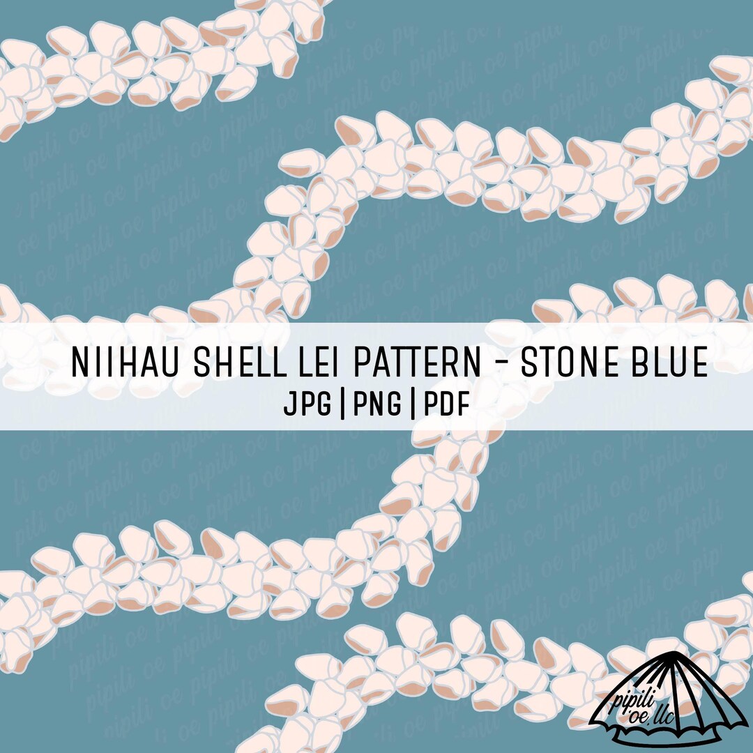 Niihau Shell Lei Pattern - Stone Blue - Hawaiian Shell Lei Sublimation ...