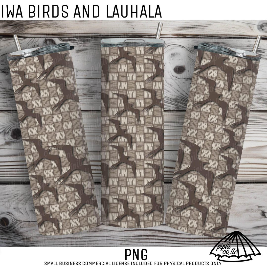 Iwa Birds and Lauhala Design for Sublimation on Tumblers - Iwa Bird ...
