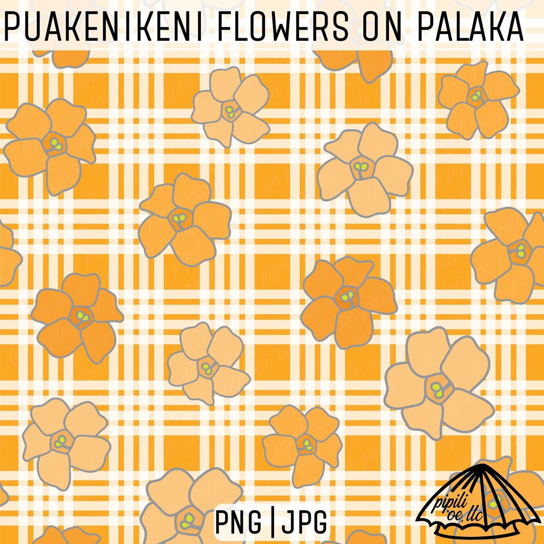 Puakenikeni Flowers on Palaka Pattern Puakenikeni Repeat PNG Hawaii ...