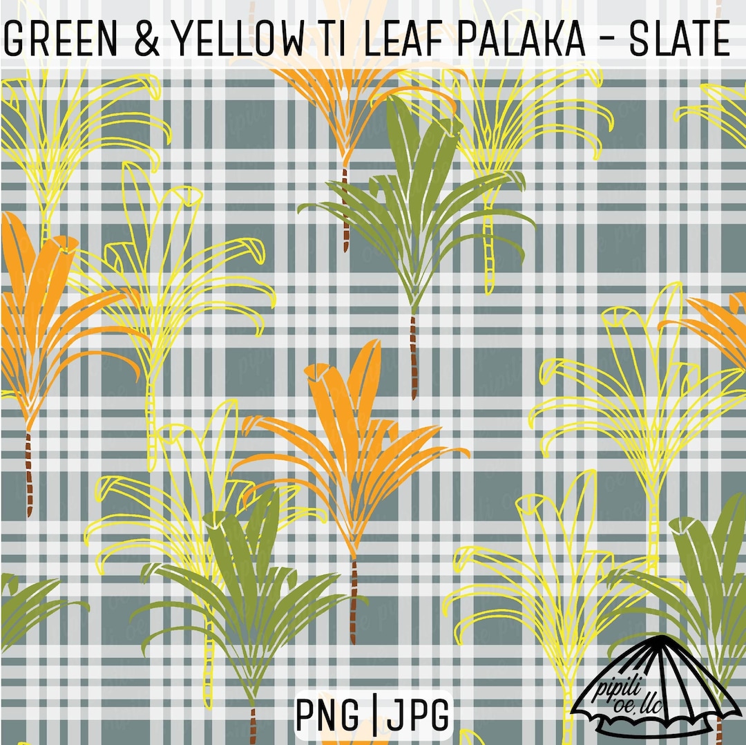 Green and Yellow Ti Leaf Palaka Pattern PNG - Seamless Repeating PNG ...