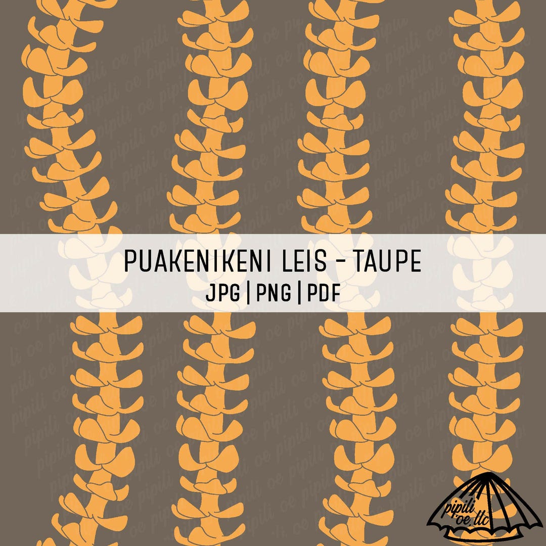 Puakenikeni Leis Pattern With Taupe Colored Background - Seamless ...