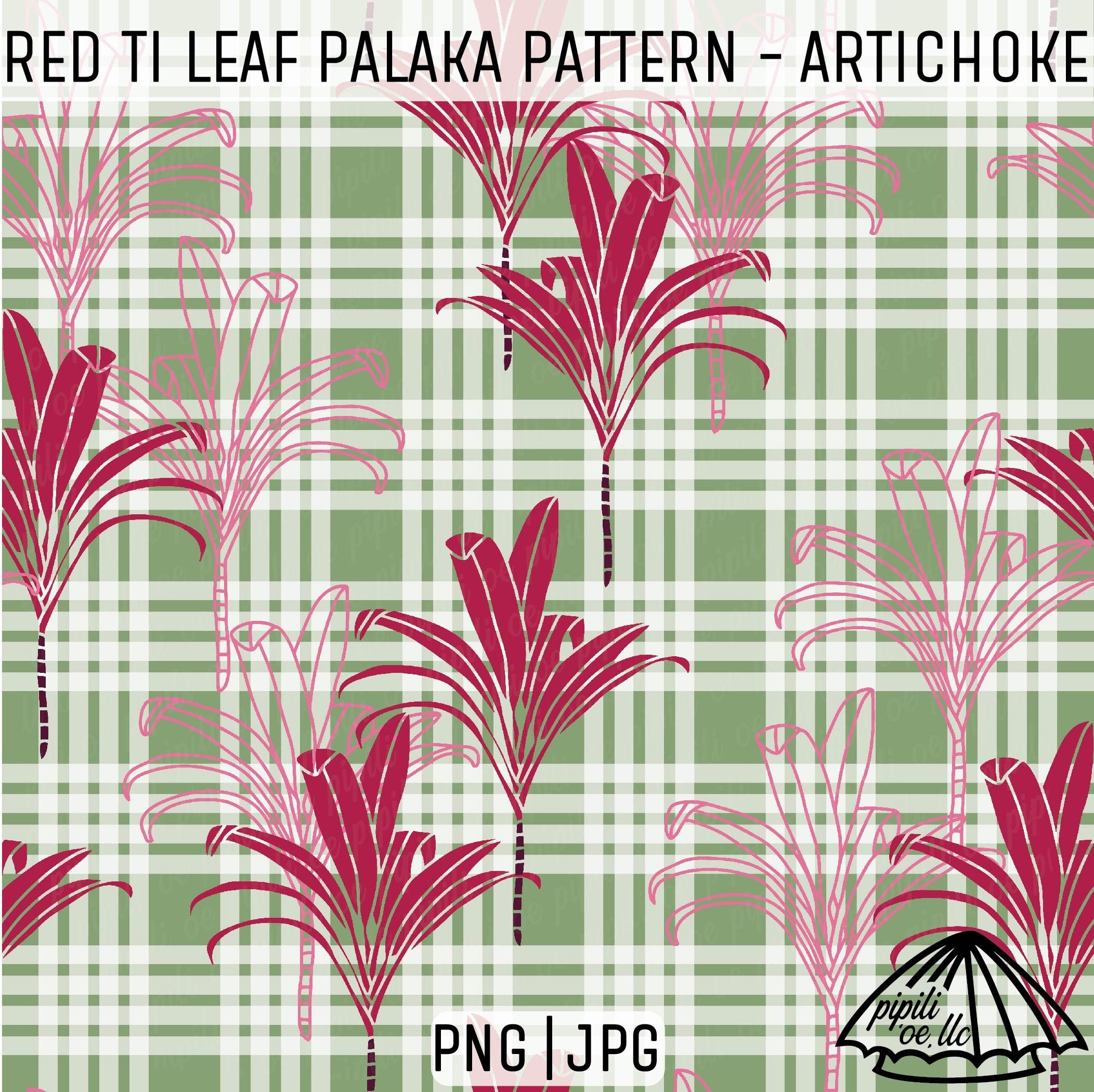Red Ti Leaf Palaka Pattern PNG Seamless Repeating PNG Tropical Plant ...