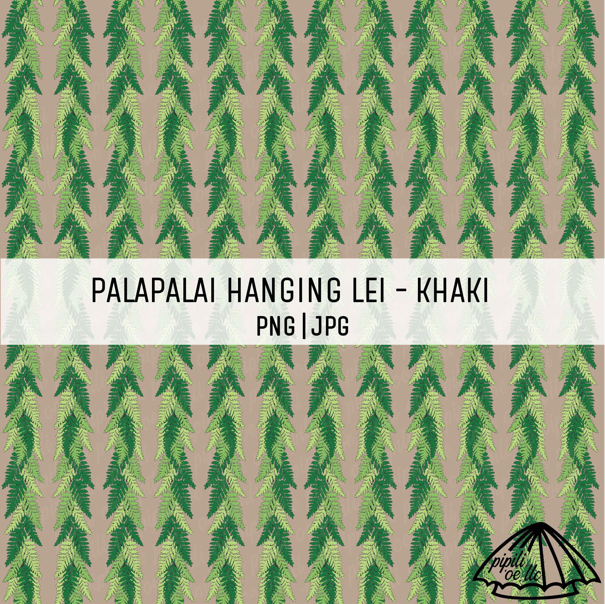 Palapalai Hanging Lei - Khaki - Palapalai Fern Seamless Repeating ...
