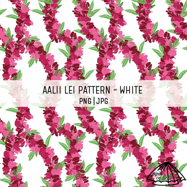 Aalii Lei Pattern - White - Hawaiian Lei Print - Floral Seamless ...