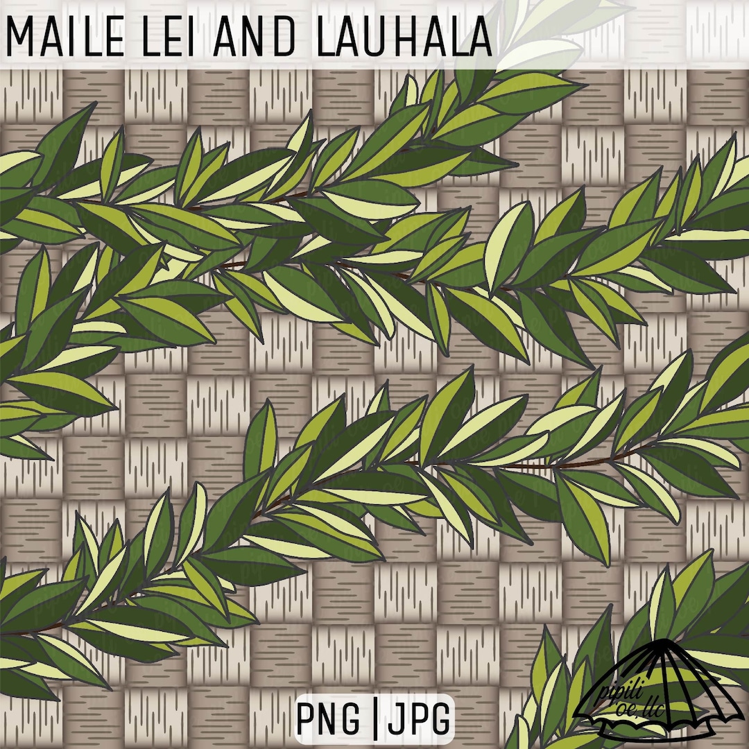 Maile Lei and Lauhala Pattern - Hawaii Seamless Pattern - Hawaii ...
