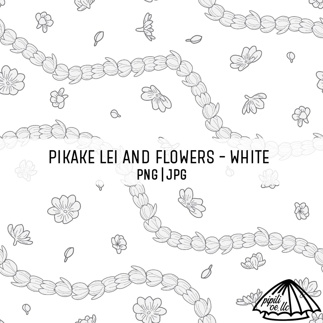 Pikake Leis and Flowers - White - Pikake Lei PNG - Lei Strand Seamless ...