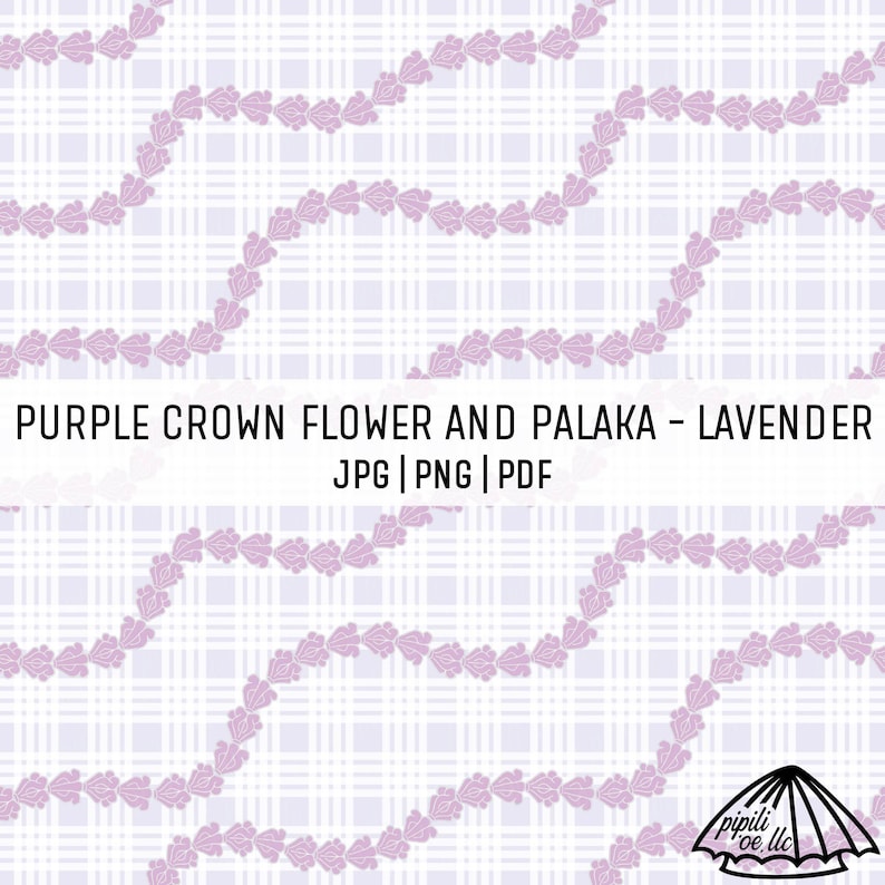 Purple Crown Flower and Palaka Pattern - Lavender - Hawaiian Design for ...