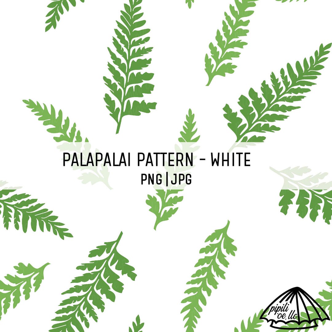 Palapalai Pattern - White - Seamless Pattern - Digital Download - Fern ...