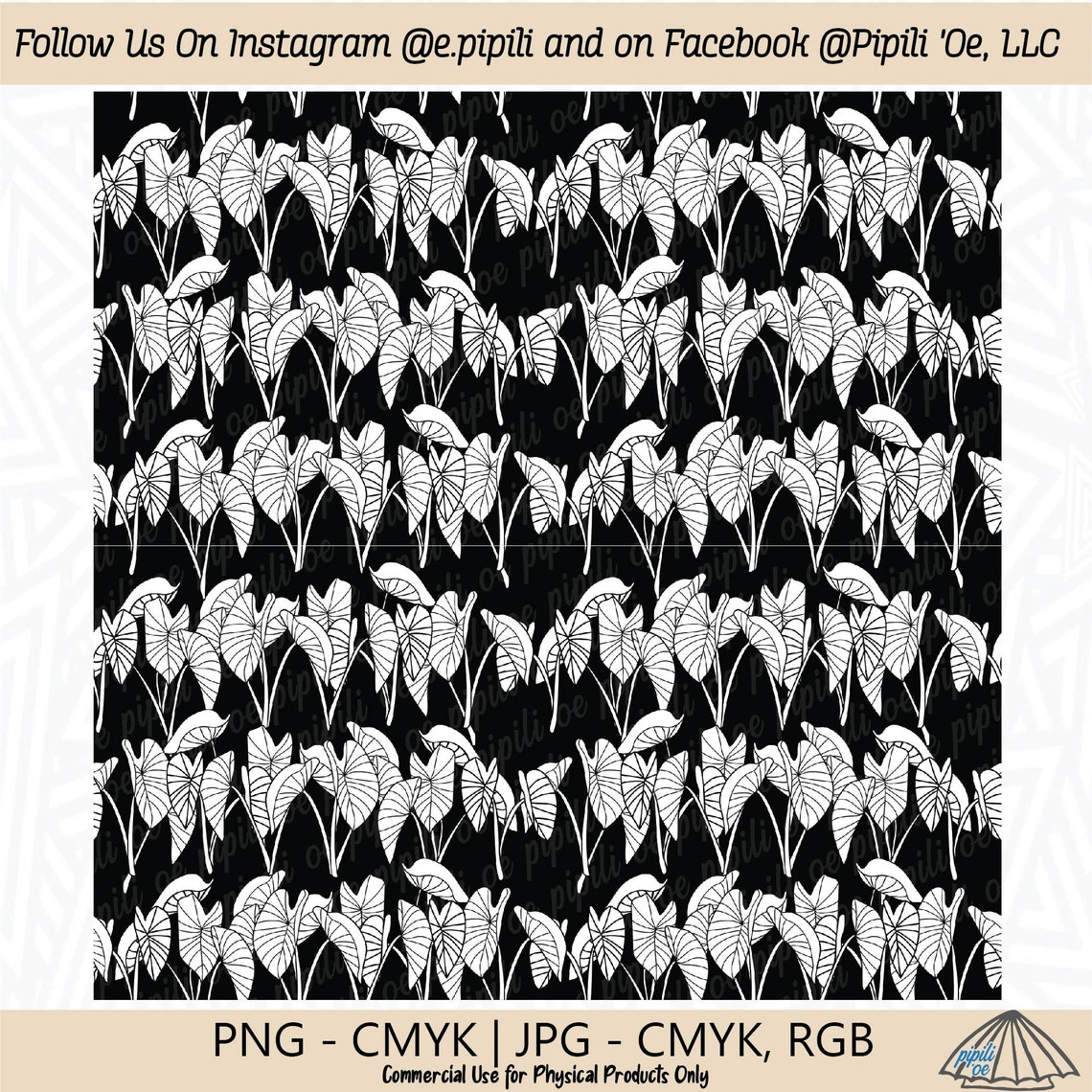 Kalo Lo'i Pattern PNG Kalo Plant Repeating Pattern Taro Plant Seamless ...