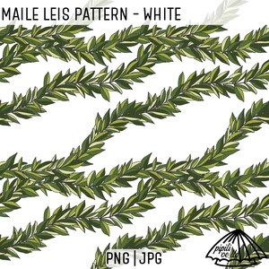 Maile Leis Pattern - White - Maile Lei Clip Art - Hawaii Seamless ...
