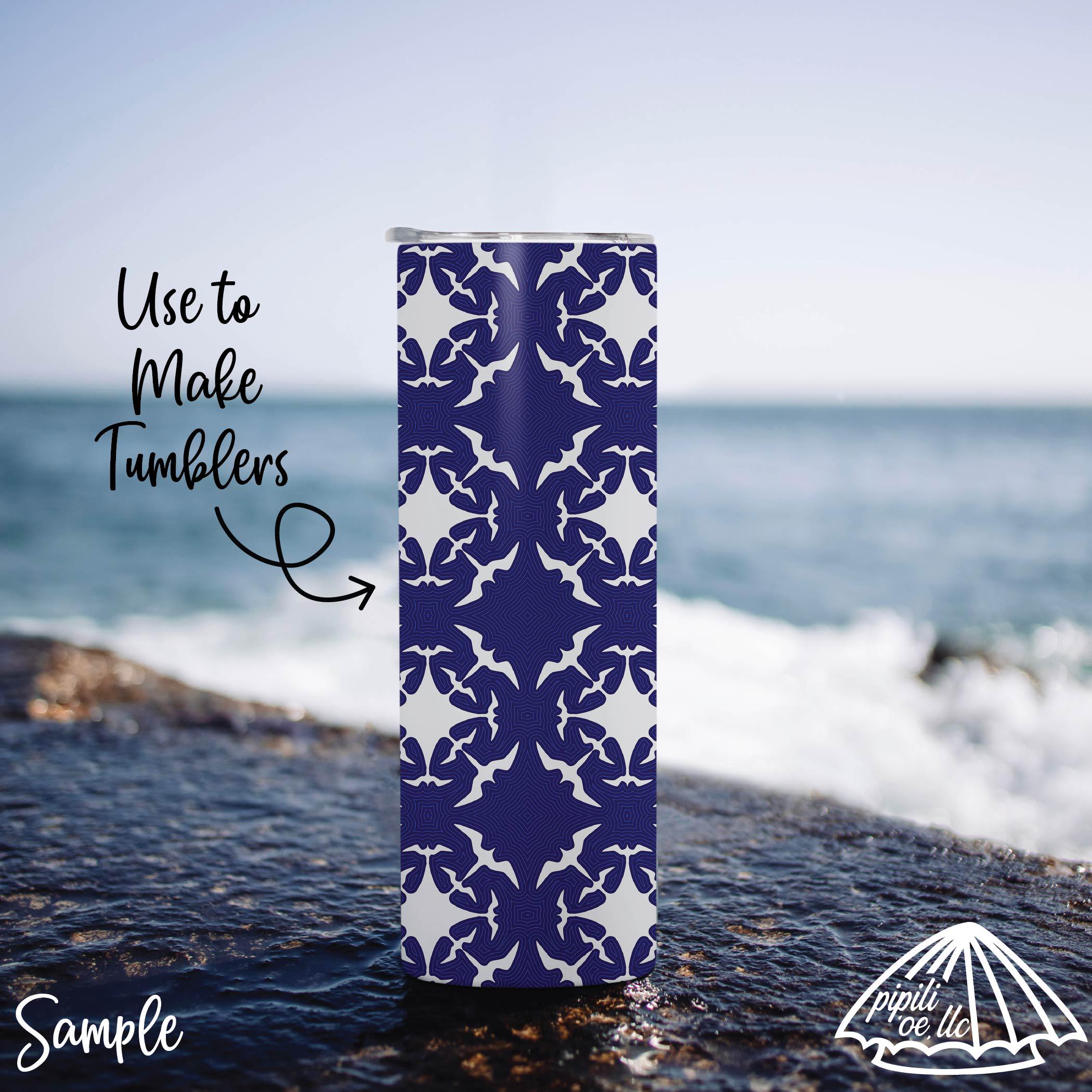 Iwa Bird Hawaiian Quilt Pattern: Dark Blue Seamless Design (PNG, JPG ...
