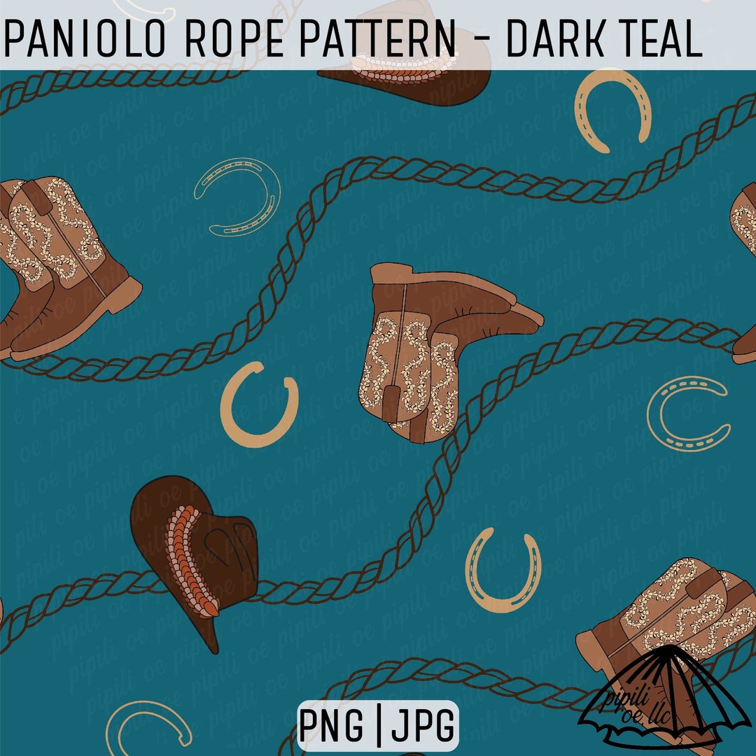 Paniolo Rope Pattern Dark Teal Farmhouse Pattern Hawaii Seamless ...