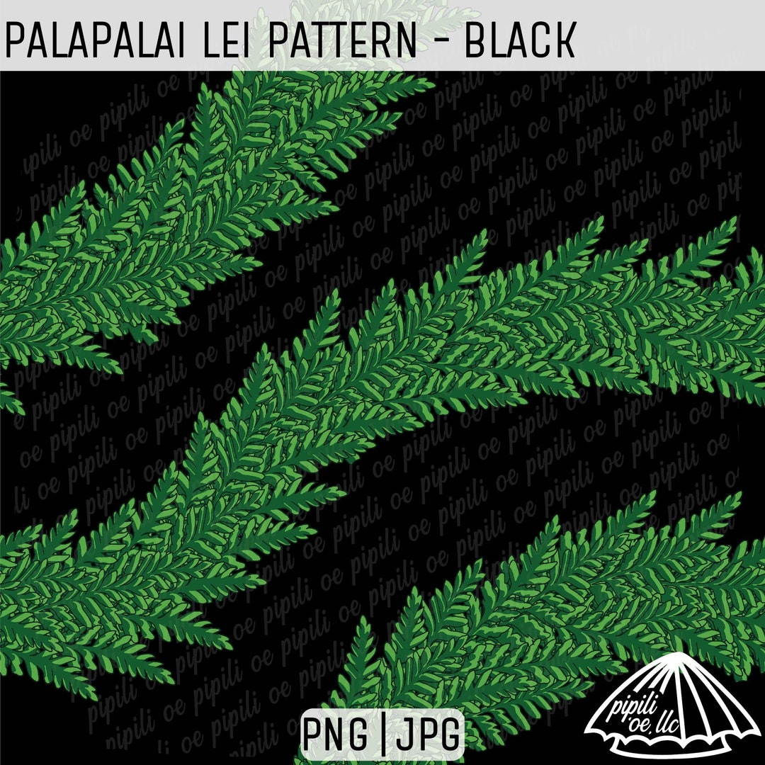 Palapalai Lei Pattern - Black - Palapalai Fern Seamless Pattern ...