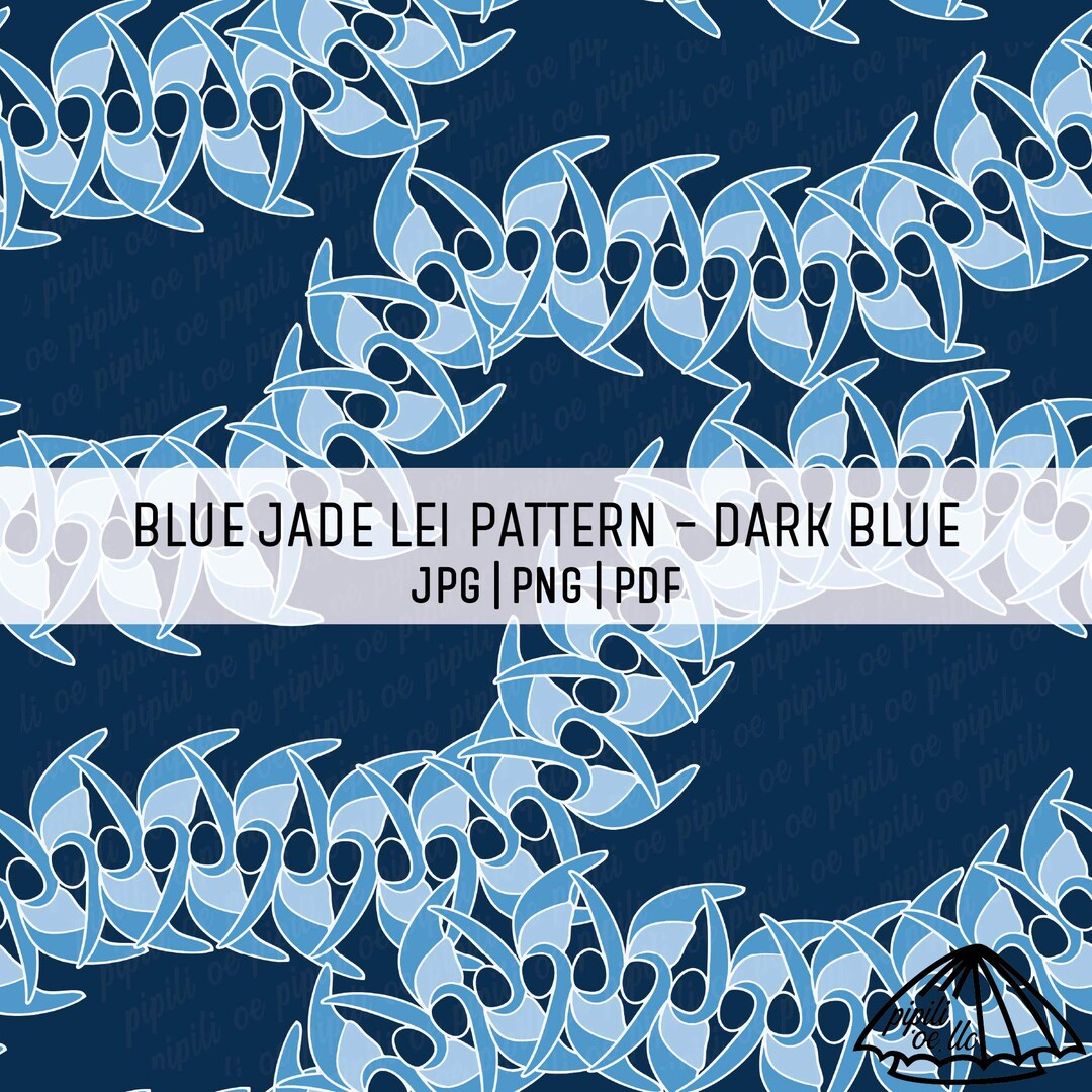 Blue Jade Lei Pattern - Dark Blue - Hawaii Lei Pattern for Sublimation ...