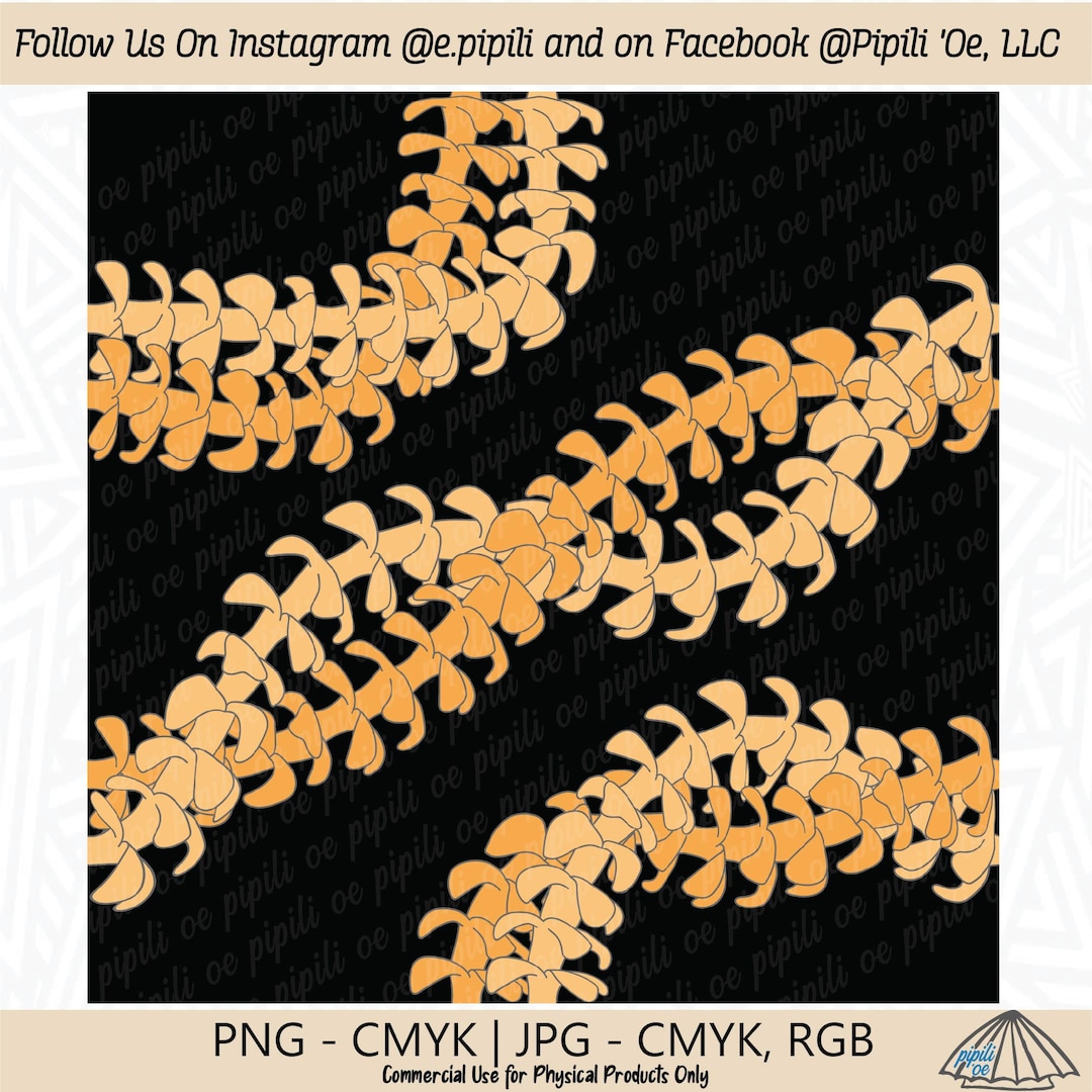 Double Puakenikeni Lei Pattern - Black - Puakenikeni Lei Seamless ...