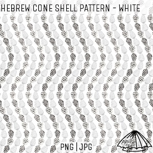 Hebrew Cone Shell Pattern - White - Hawaii Shell Pattern - Fabric ...