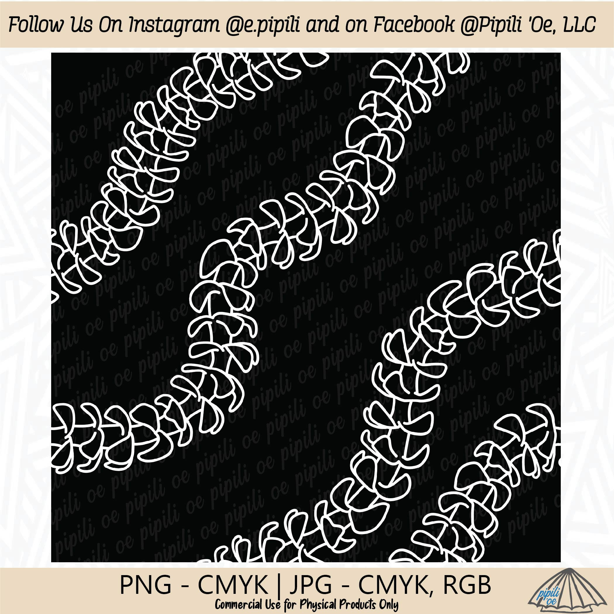 Puakenikeni Lei Black and White Seamless Repeating Pattern Puakenikeni ...